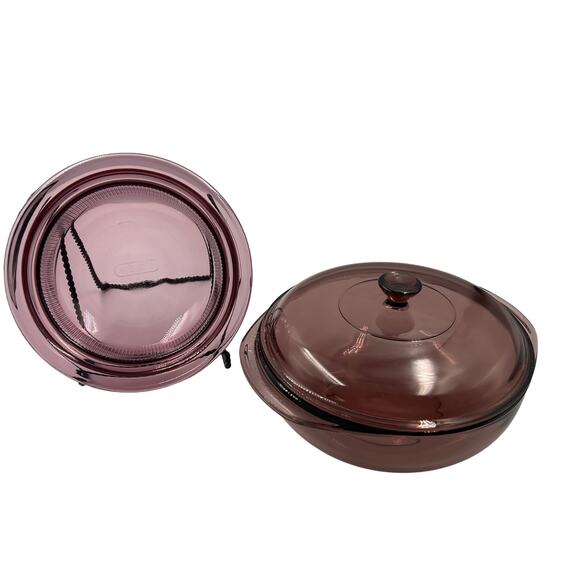 Pyrex | Kitchen | Vtg Pyrex Cranberry Vision Cookware Pot W Lid 2qt ...